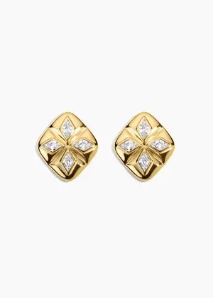 ELECTRIC PICKS Vaughn Quilted Earrings - Gold