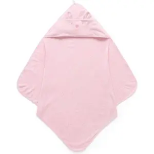 PUREBABY Bear Hooded Towel - Pale Pink Melange