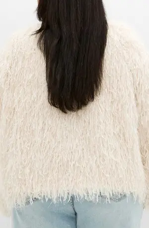 City Chic Sparkle Queen Jacket - Cream
