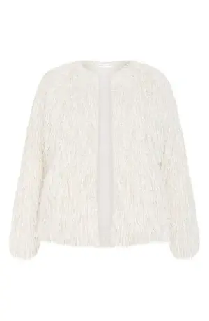City Chic Sparkle Queen Jacket - Cream