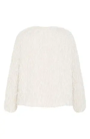 City Chic Sparkle Queen Jacket - Cream