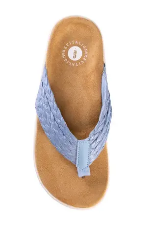 REVITALIGN Yumi Raffia Flip Flop - Chambray Blue