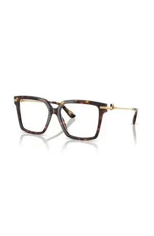 Dolce & Gabbana 56mm Square Optical Glasses - Tortoise