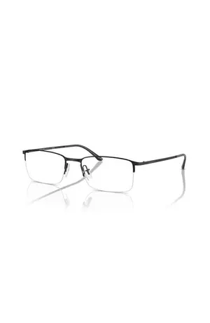Giorgio Armani 54mm Rectangle Half Rim Eyeglasses - Black