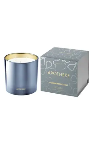 APOTHEKE Cardamom Chestnut Three-wick Scented Candle - Light Blue