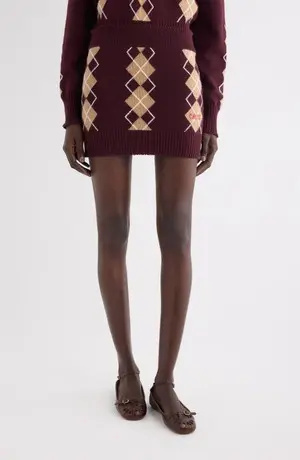 Chloé Argyle Wool & Cashmere Miniskirt