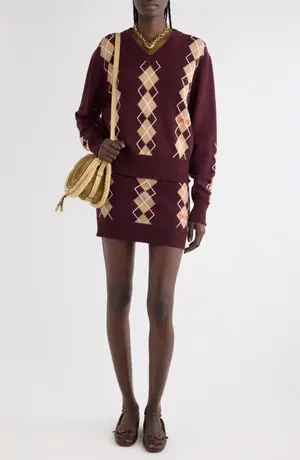 Chloé Argyle Wool & Cashmere Miniskirt