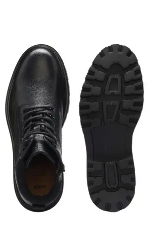 BOSS Julio Lugged Moc Toe Leather Boots