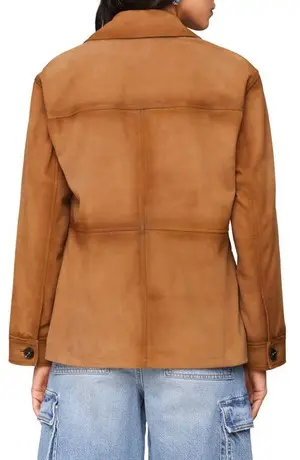 Avec Les Filles Suede Notch Collar Jacket