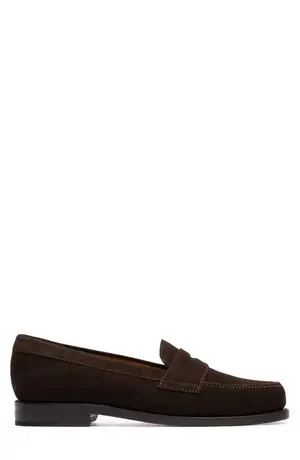 MORJAS Ivy Penny Loafer - Brown Suede