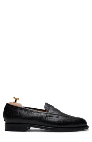 MORJAS Leather Penny Loafer - Brown Grain