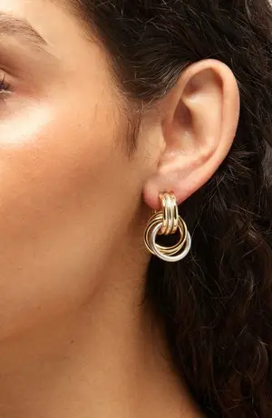 ROXANNE ASSOULIN Two-tone Link Hoop Earrings