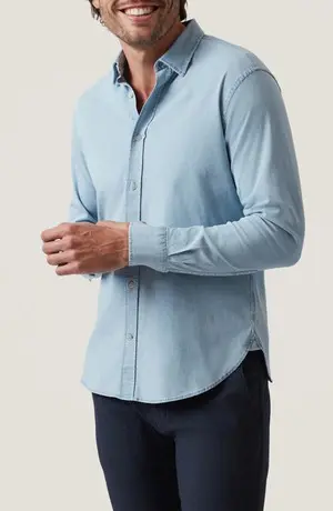 34 Heritage Faded Denim Button-up Shirt
