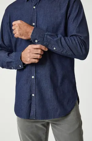 34 Heritage Stretch Denim Button-up Shirt - Medium