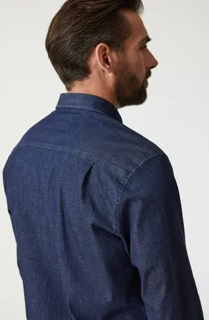 34 Heritage Stretch Denim Button-up Shirt - Medium