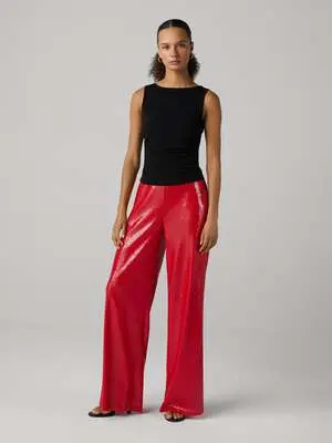 Women's Red Sequin Pants