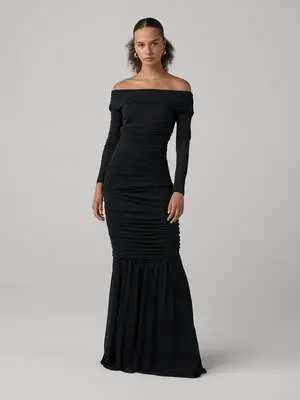 Women's Ruched Pleated Maxi Dresses