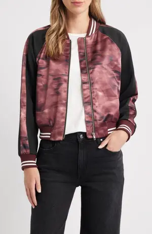 CITY BLUES Satin Bomber Jacket