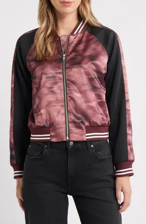 CITY BLUES Satin Bomber Jacket