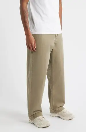 Obey Commons Flat Front Cotton Twill Chinos - Mermaid Faded Wash