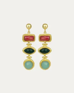 OTTOMAN HANDS Innana Ruby Drop Earrings - Gold