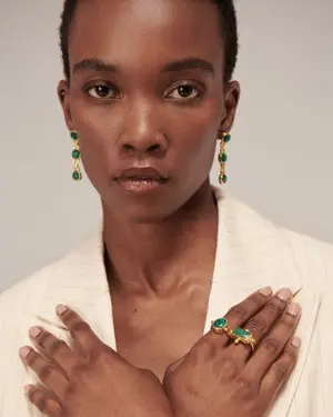 OTTOMAN HANDS Ela Emerald Drop Earrings