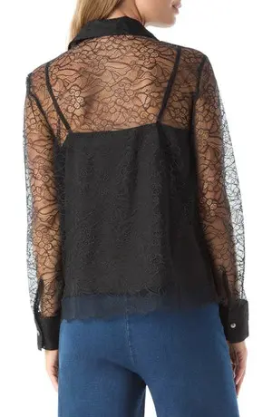 DO BY DEE OCLEPPO Erynn Lace Button-up Shirt - Black