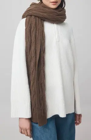 Splendid X Cj Cable Scarf Truffle Brown