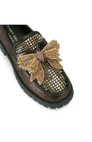 Kurt Geiger Crystal Bow Platform Loafer - Rust/copper