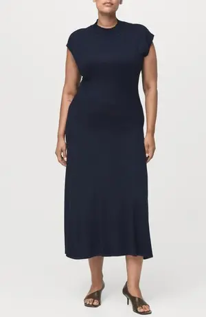 Mango Perkins Maxi Sweater Dress - Navy