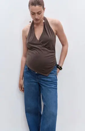 Mango Over-the-bump Wide Leg Maternity Jeans