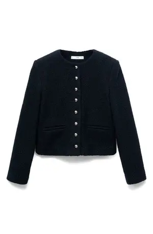 Mango Bouclé Crop Jacket
