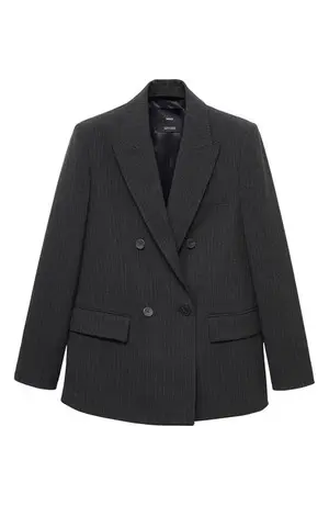 Mango Pinstripe Double-breasted Blazer