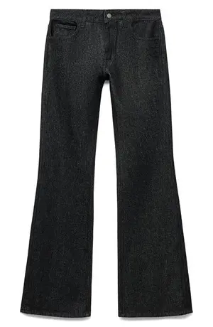 Mango Low Rise Straight Leg Jeans - Black