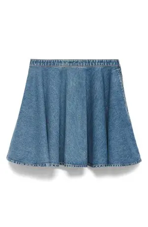 Mango Pleated Denim Mini Skirt