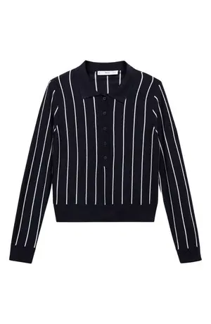 Mango Stripe Polo Sweater