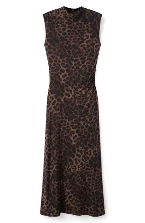 Mango Leopard Print Sleeveless Maxi Dress