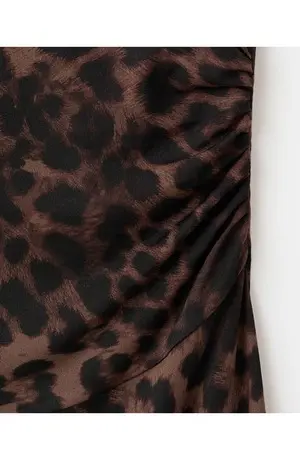 Mango Leopard Print Sleeveless Maxi Dress