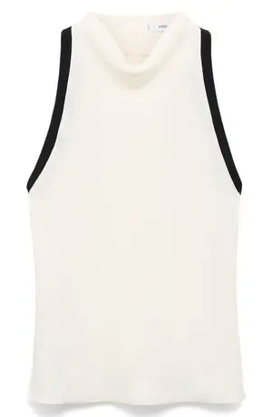 Mango Drape Collar Sleeveless Top