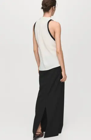 Mango Drape Collar Sleeveless Top