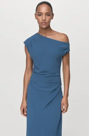 Mango Asymmetrical One-shoulder Midi Dress