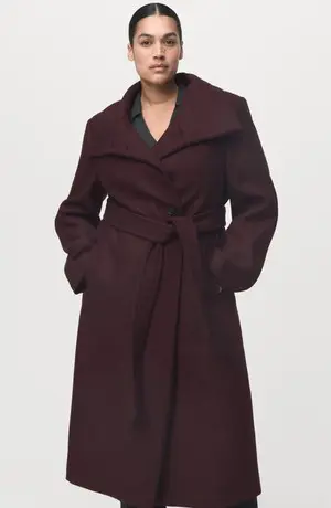 Mango Manteco Virgin Wool-blend Coat - Maroon