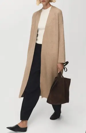Mango Long Sweater Coat