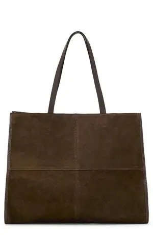 Mango Suede Shopper Bag - Chocolate