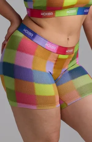 WOXER Baller Ultra-soft 5-inch Boxer Briefs - Pride Knit Check