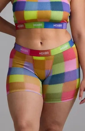 WOXER Baller Ultra-soft 5-inch Boxer Briefs - Pride Knit Check