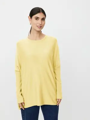 MASAI COPENHAGEN Round Neck Long Sleeve Oversized Jumper - Lemonade