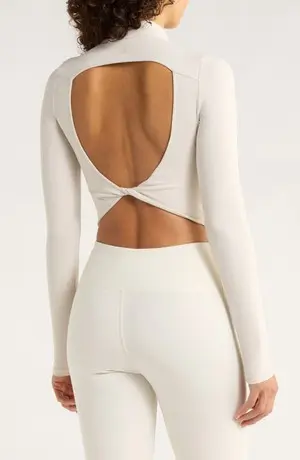 MPG Open Back Crop Top - Moonbeam