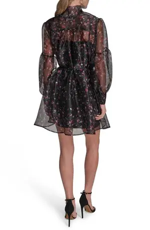 Bcbgmaxazria Floral Long Sleeve Mini Dress