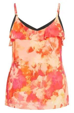 City Chic Floral Ruffle Camisole